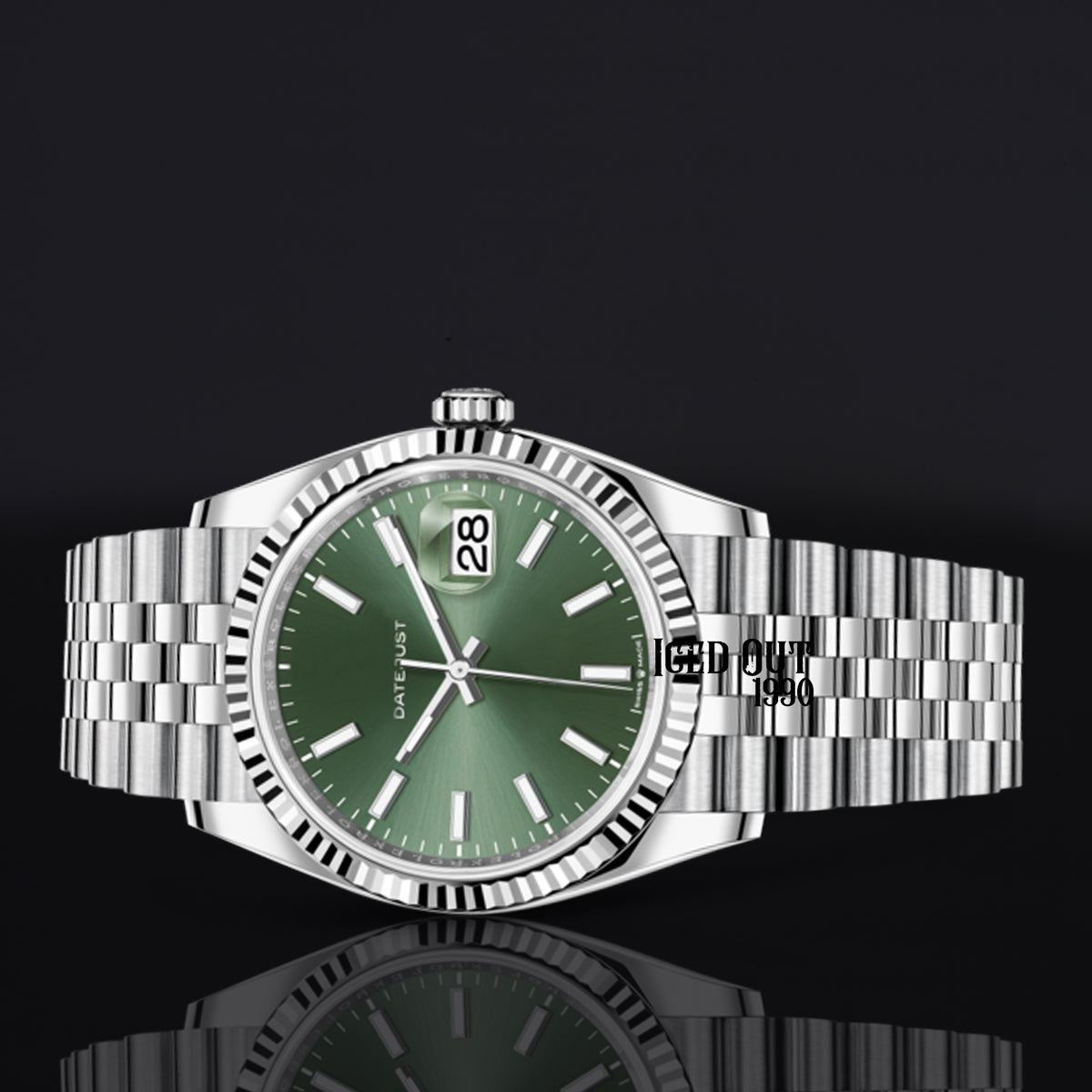 Mint Green Dial Stainless Steel Watch For Men – icedout1990.com